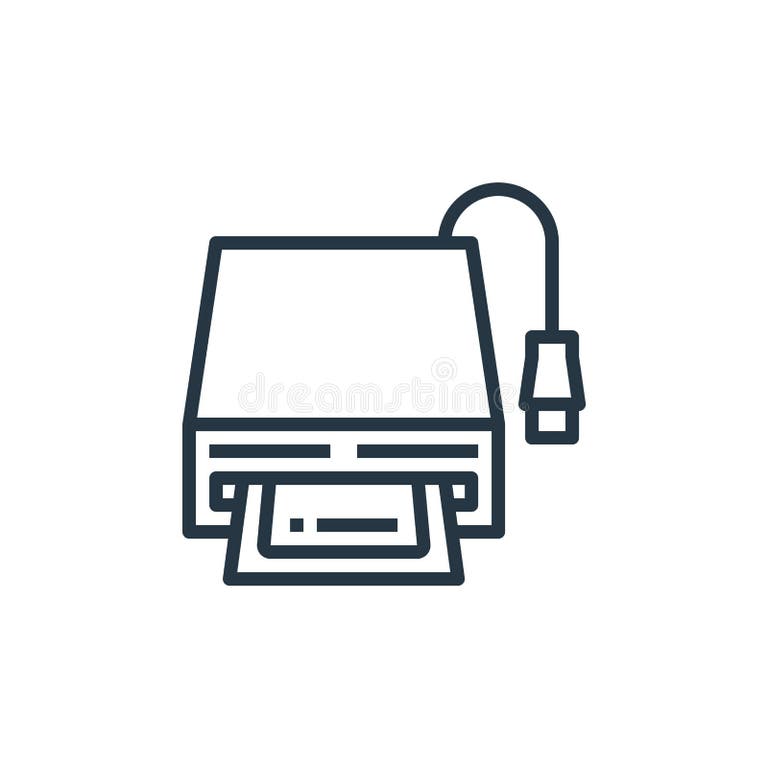 Card Reader Icon Vector from Computer Hardware Concept. Thin Line ...