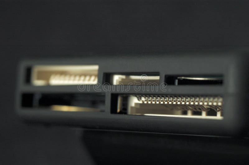 Memory Ports Closeup on Motherboard on Black Background. Stock Image ...