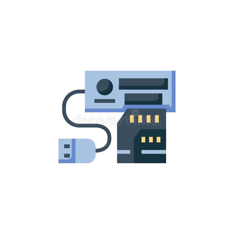 Card Reader Vector Icon. Computer Component Icon Flat Style. Perfect ...
