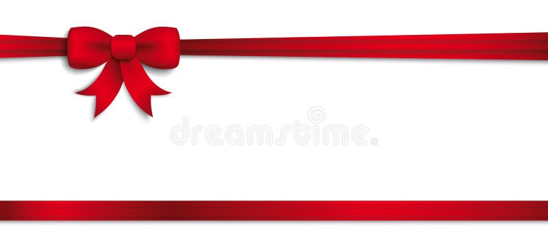 Card Red Ribbon Bow Header stock vector. Illustration of loop - 80556517