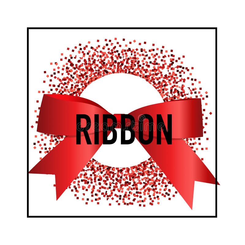 Card with Red Ribbon and Bow. Vector Illustration Stock Vector ...