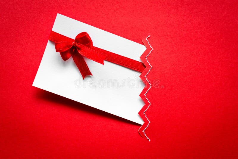 Card with red ribbons bows stock image. Image of packaging - 46498923