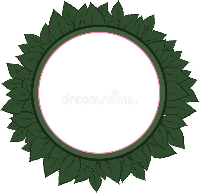 Clip Art Round Frame with Green Leaves Stock Vector - Illustration of ...
