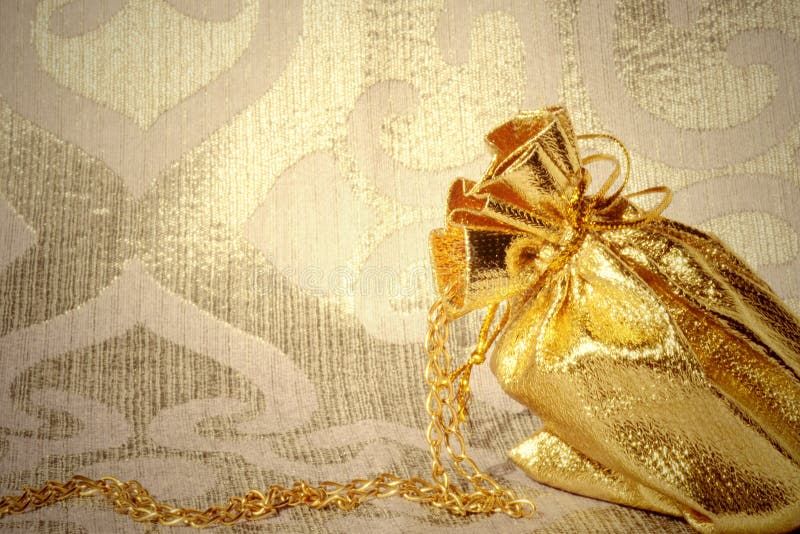 Card, Sack with Gold Jewelry Stock Image - Image of blank, gold: 27009263