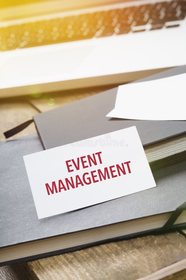 Card Saying Event Management on Note Pad Stock Photo - Image of network ...