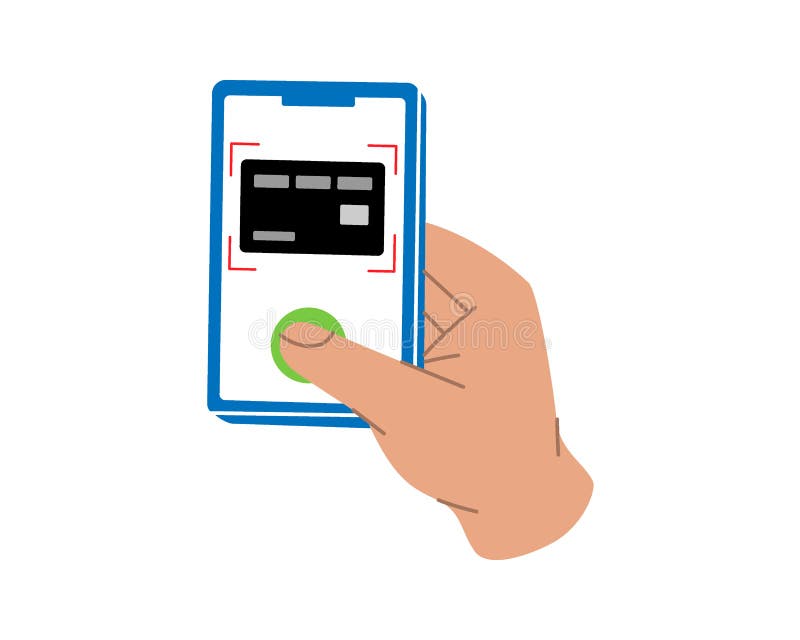 Card Scanning for Banking E-payment. Smartphone with Online Payment ...