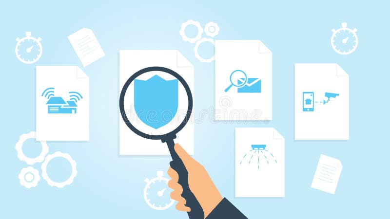 Card, Security, Umbrella File, Document Research Vector Illustration ...