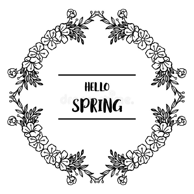 Card Sketch of Hello Spring, with Shape Art Unique Leaf Flower Frame ...