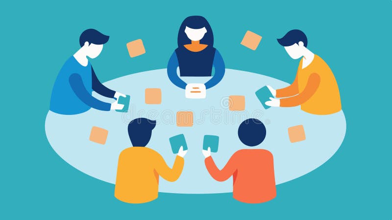 Card Sorting Activity Users Arranged in a Semicircle Engaging in a Card ...