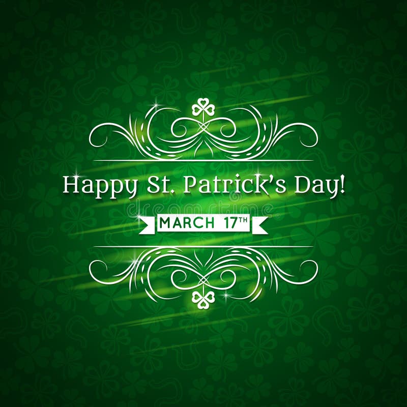 Card for St. Patricks Day with Text and Many Shamr Stock Vector ...