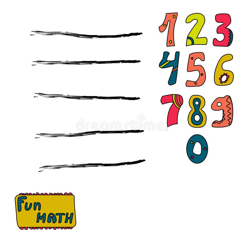 Card. Study Materials. Studybook. Cartoon Illustration with Math. Stock ...