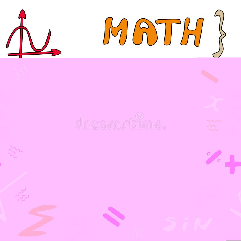 Card. Study Materials. Studybook. Cartoon Illustration with Math. Stock ...