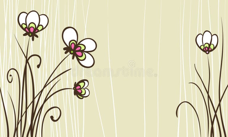 Card with stylized flowers stock vector. Illustration of card - 19347168