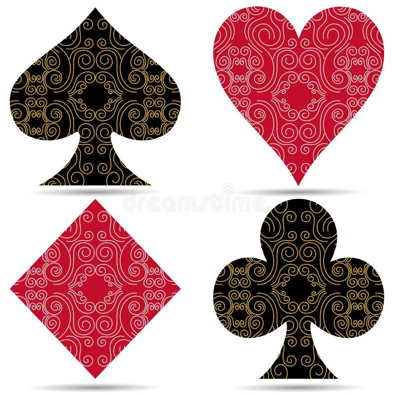 Poker Symbols on White Background. Stock Vector - Illustration of club ...