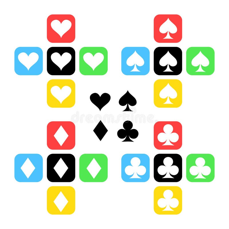 Card suits icons stock vector. Illustration of gambler - 48333803