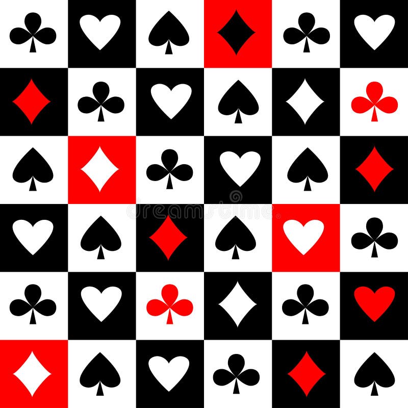 Card Suits Seamless Pattern. Stock Vector - Illustration of background ...