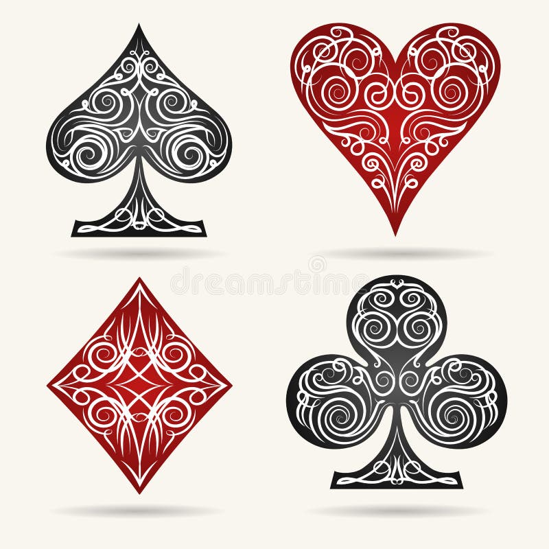 Card suits stock vector. Illustration of decorative, icon - 34372399