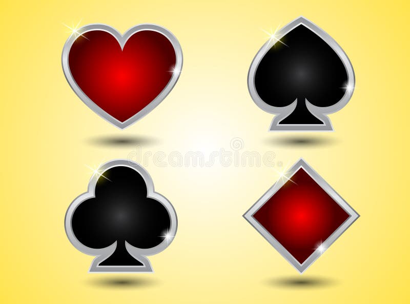 Playing Card Suits: Four Different Types of Design Stock Vector ...