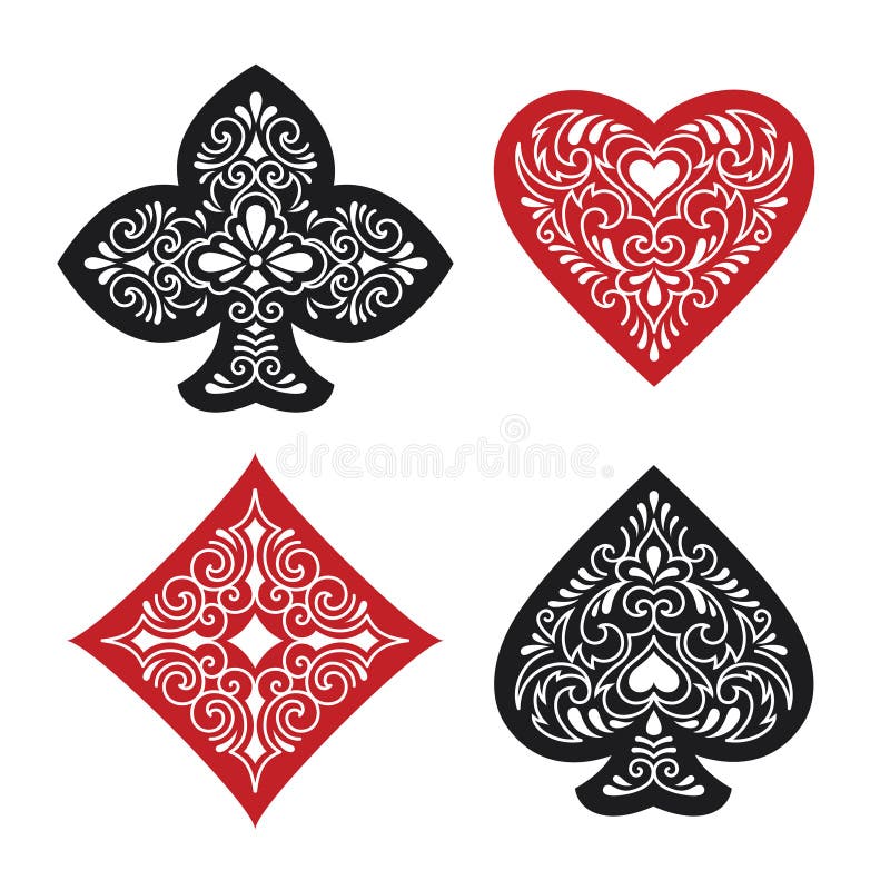 Card suits stock vector. Illustration of decorative, icon - 34372399
