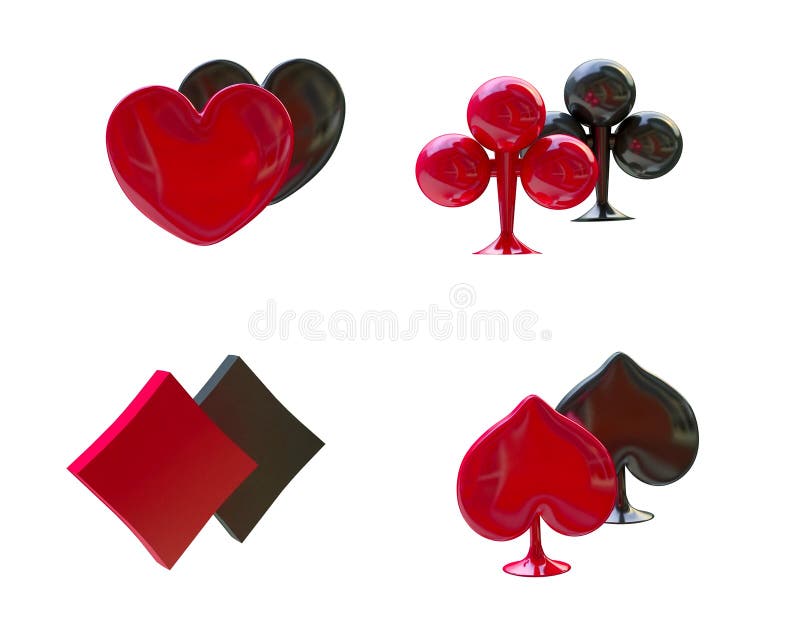 Card Symbols Red and Black, Four Aces Stock Illustration - Illustration ...