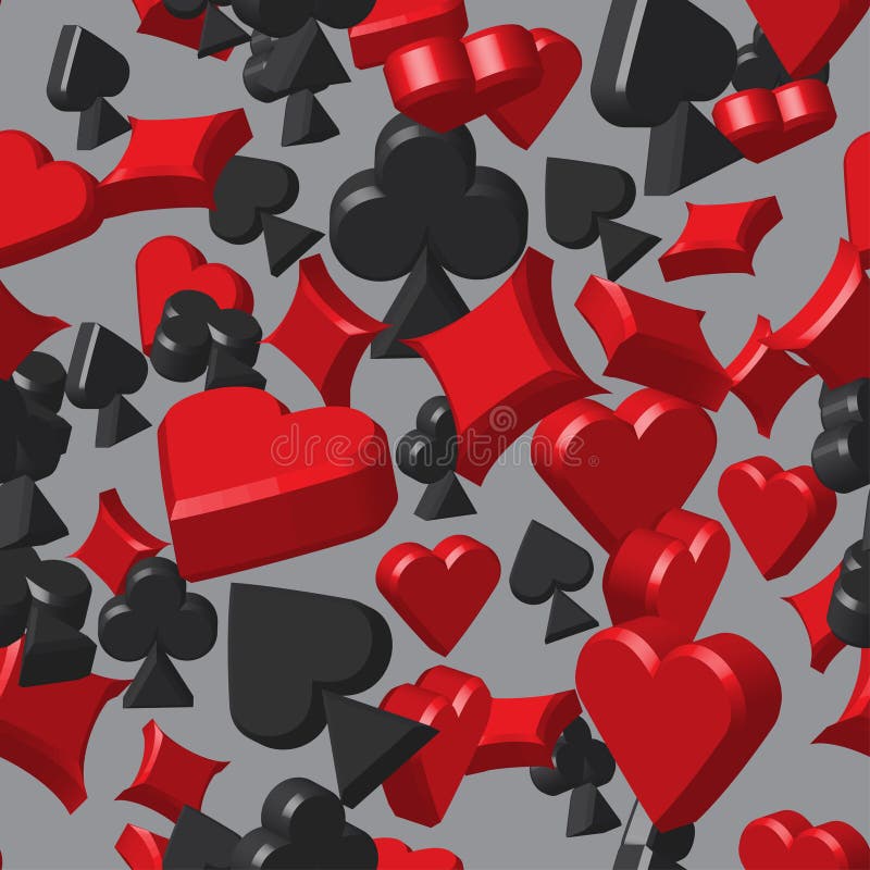 Card Symbols Seamless Pattern Stock Vector - Illustration of pattern ...