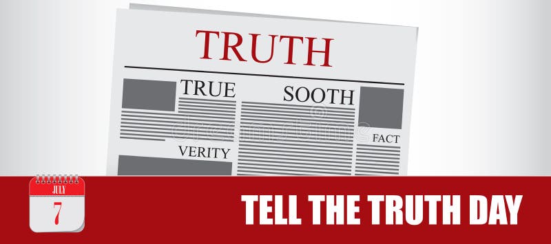 Card Tell the Truth Day stock vector. Illustration of news - 224378956