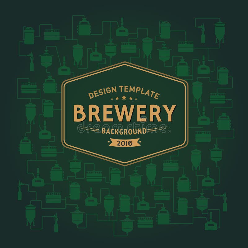Card Template with Beer Brewery Element. Vector Stock Vector ...