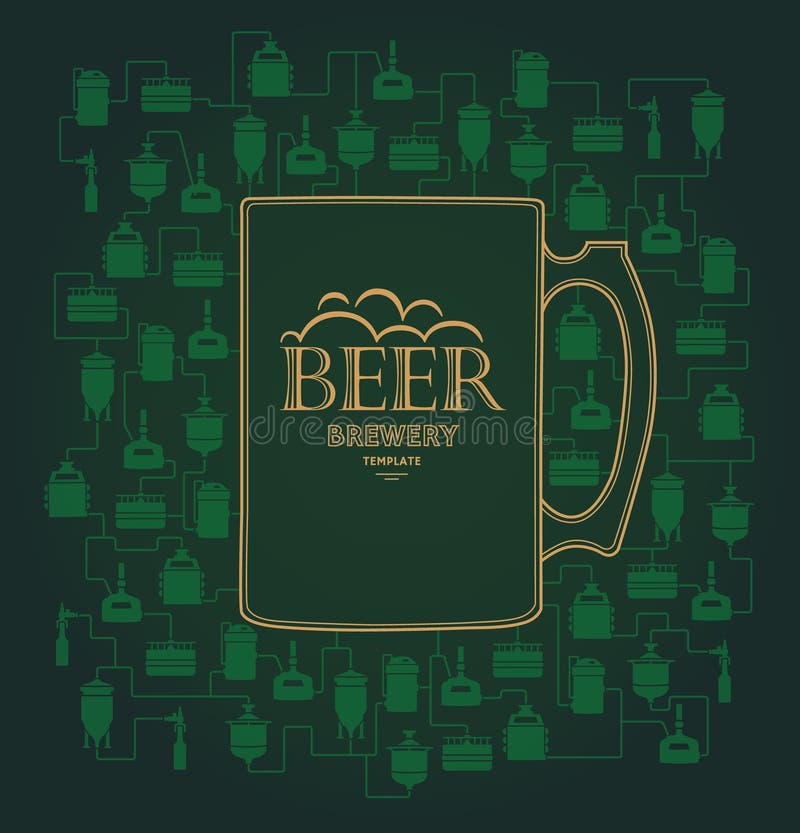 Card Template with Beer Brewery Element. Vector Stock Vector ...