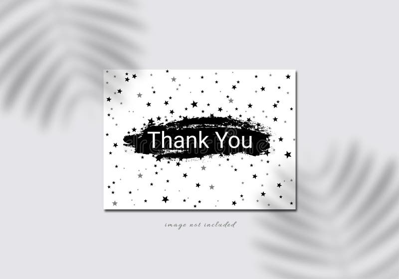 Card Template Thank You Brush Stroke and Star Element Abstract Texture ...