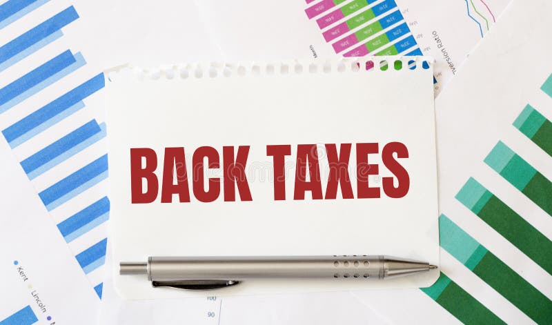Card with Text BACK TAXES. Diagram and White Background Stock Photo ...