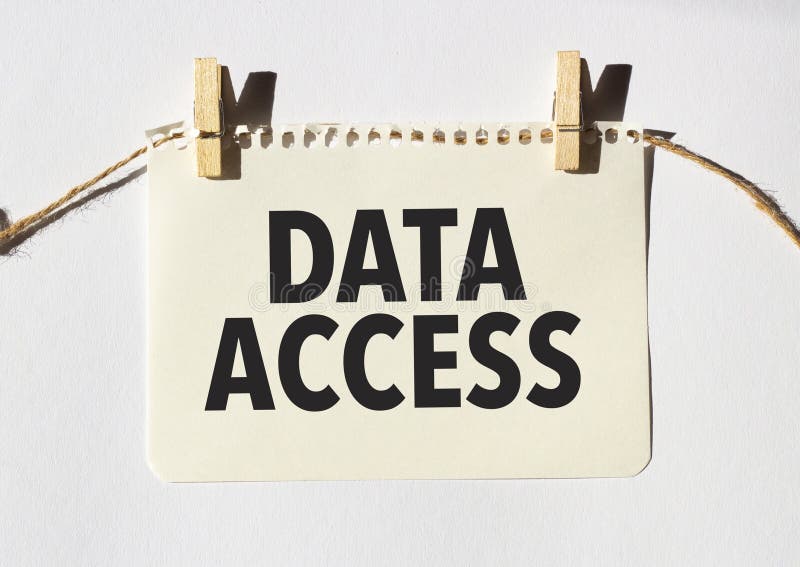 Card with Text Data Access. Diagram and White Background Stock Photo ...