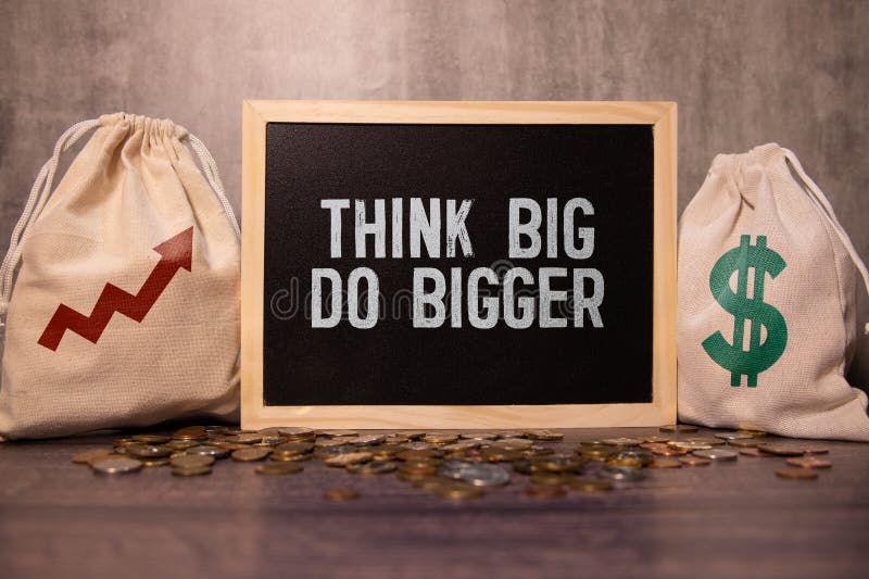 Card Text Think Big Bigger Diagram White Background Stock Photos - Free ...