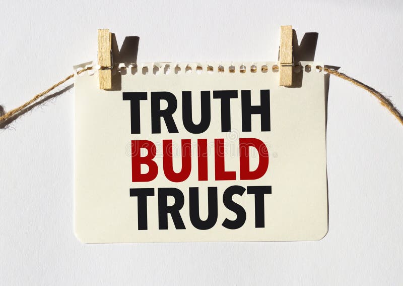 Card with Text Truth Build Trust . Diagram and White Background Stock ...