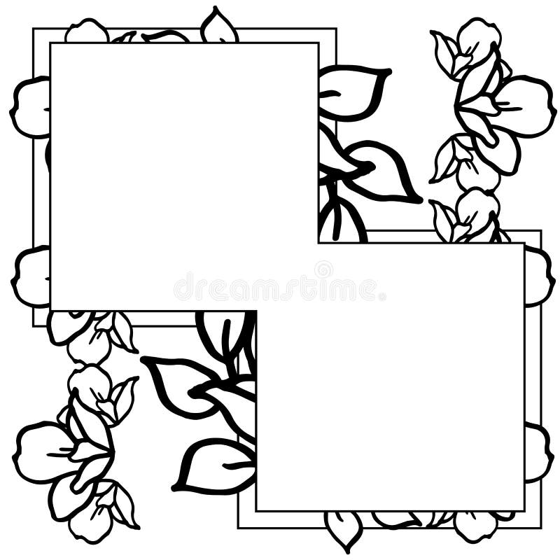 Card with Texture Floral Frame on a White Backdrop. Vector Stock Vector ...