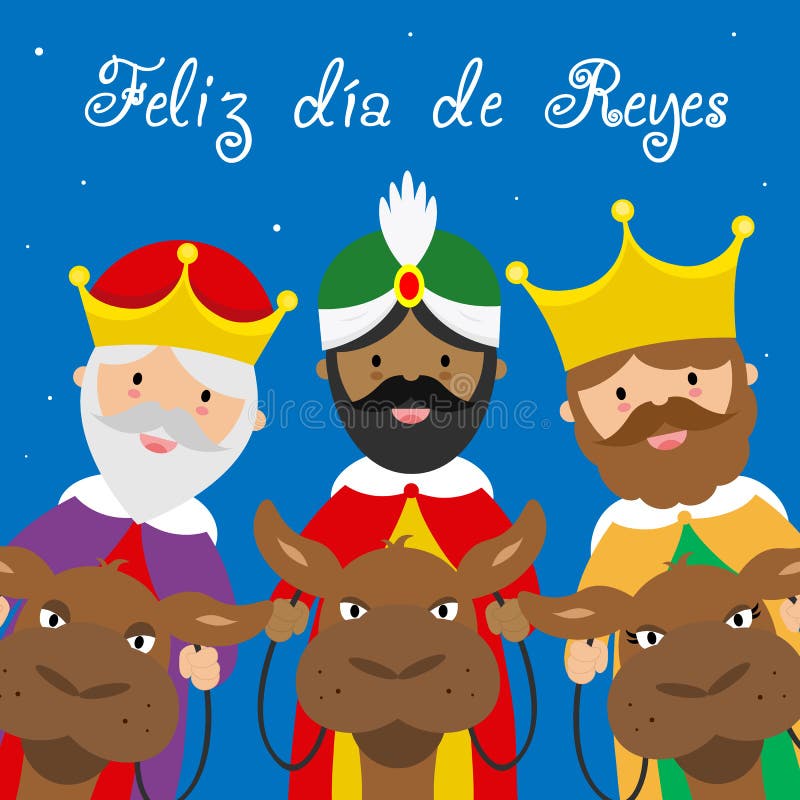 Card of the three wise men stock vector. Illustration of spanish ...