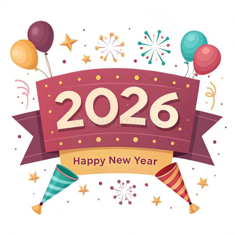 Card To Celebrat Happy New Year 2026 Stock Photo - Image of happy, card ...