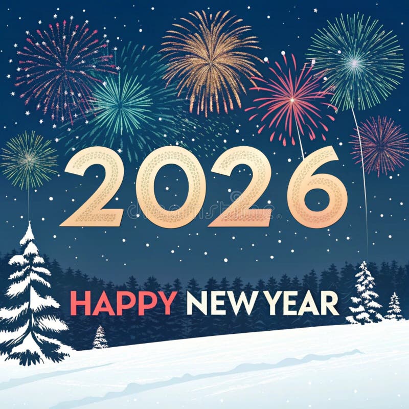 Card To Celebrat Happy New Year 2026 Stock Photo - Image of happy, card ...