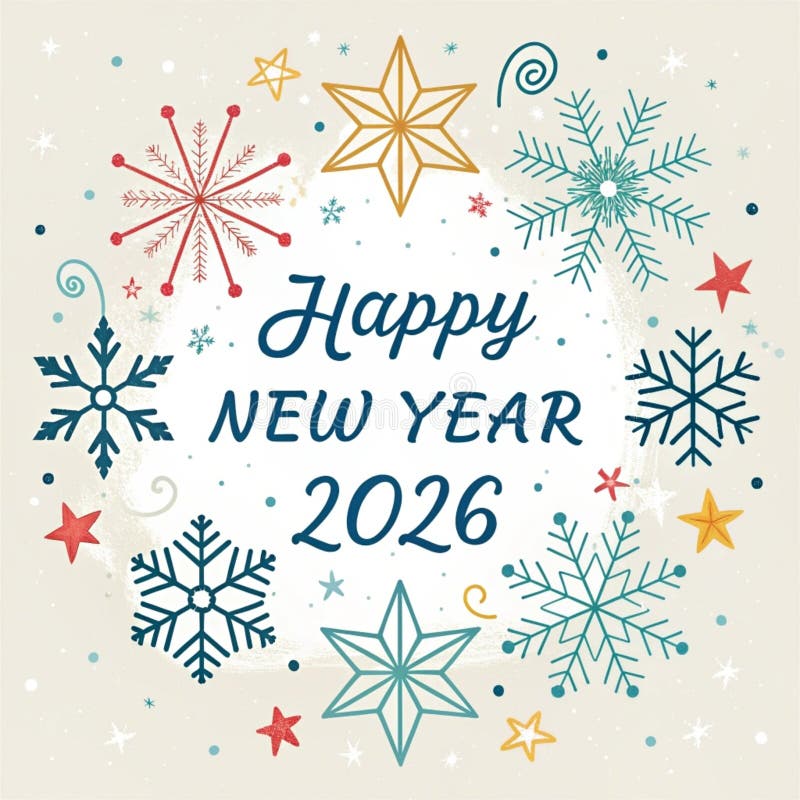 Card To Celebrat Happy New Year 2026 Stock Photo - Image of happy, card ...