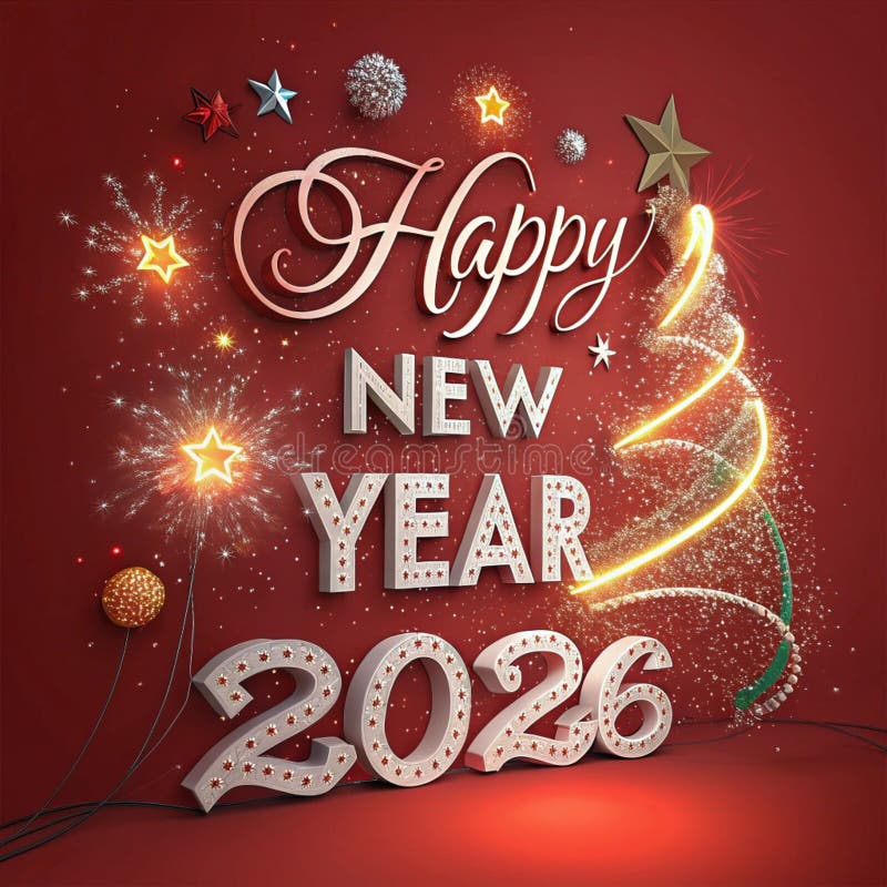 Card To Celebrat Happy New Year 2026 Stock Photo - Image of happy, card ...