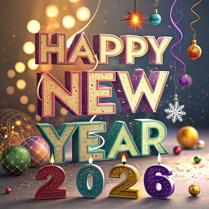 Card To Celebrat Happy New Year 2026 Stock Photo - Image of happy, card ...