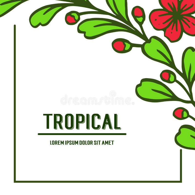 Card Tropical, Very Beautiful Leaf Floral Frame. Vector Stock Vector ...
