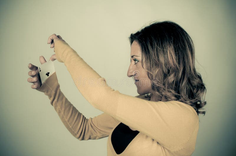 Card up the sleeve stock image. Image of advantage, cheeky - 85385327