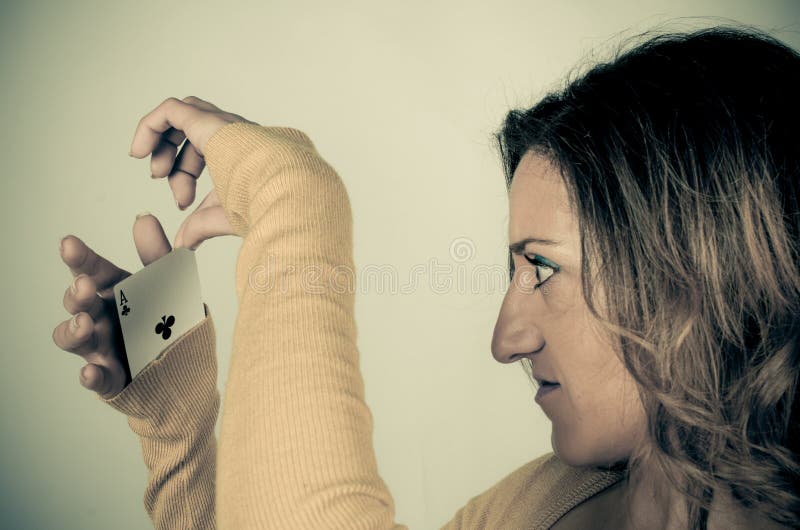 Card up the sleeve stock image. Image of advantage, concept - 85385563