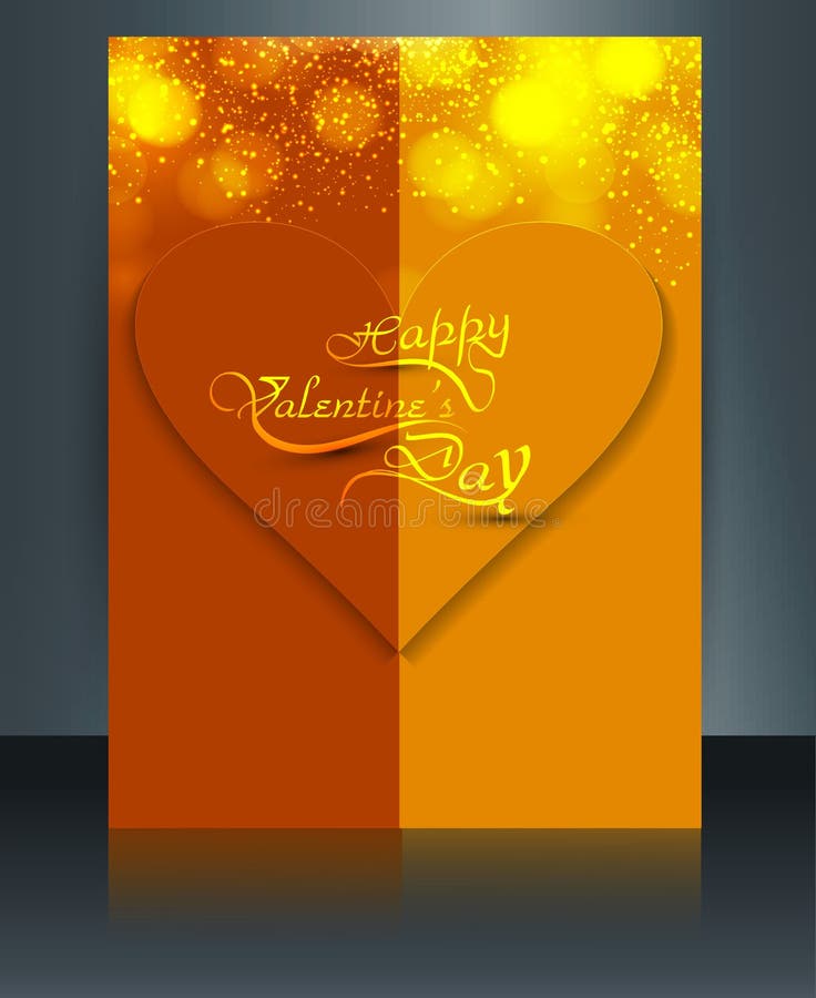 Card for Valentine S Day Brochure Template Reflection Colorful D Stock ...