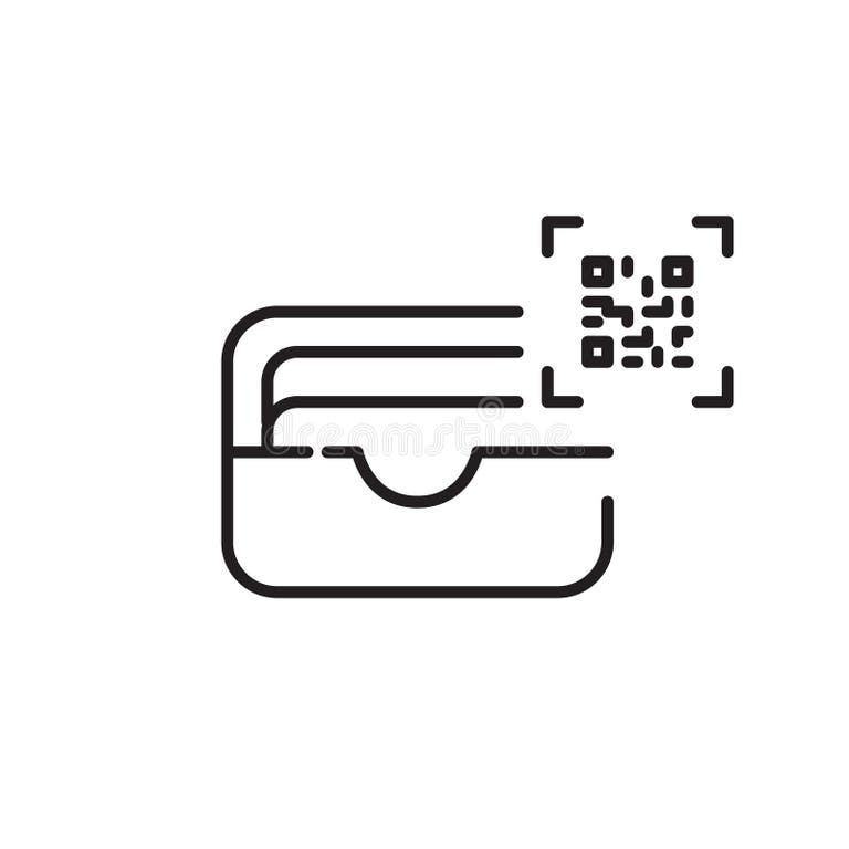 Card Wallet and Qr Code. Electronic Payment System. Pixel Perfect ...