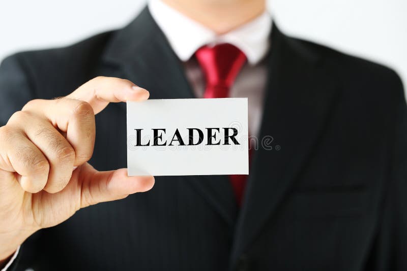 Card with word Leader stock image. Image of management - 95526975