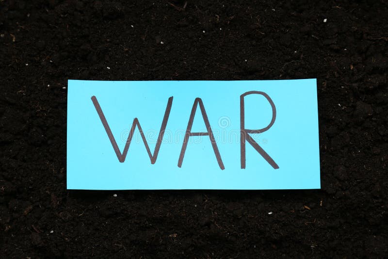 Card with Word War on Soil, Top View Stock Image - Image of occupation ...