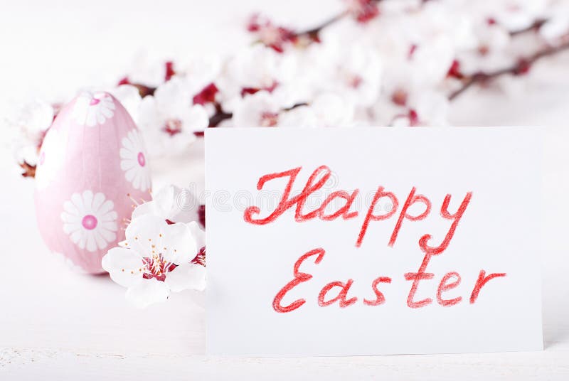 Card with the Words Happy Easter Stock Image - Image of apple, easter ...