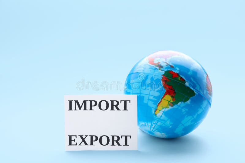 Words Import and Export Made of Wooden Squares, Ears of Wheat ...