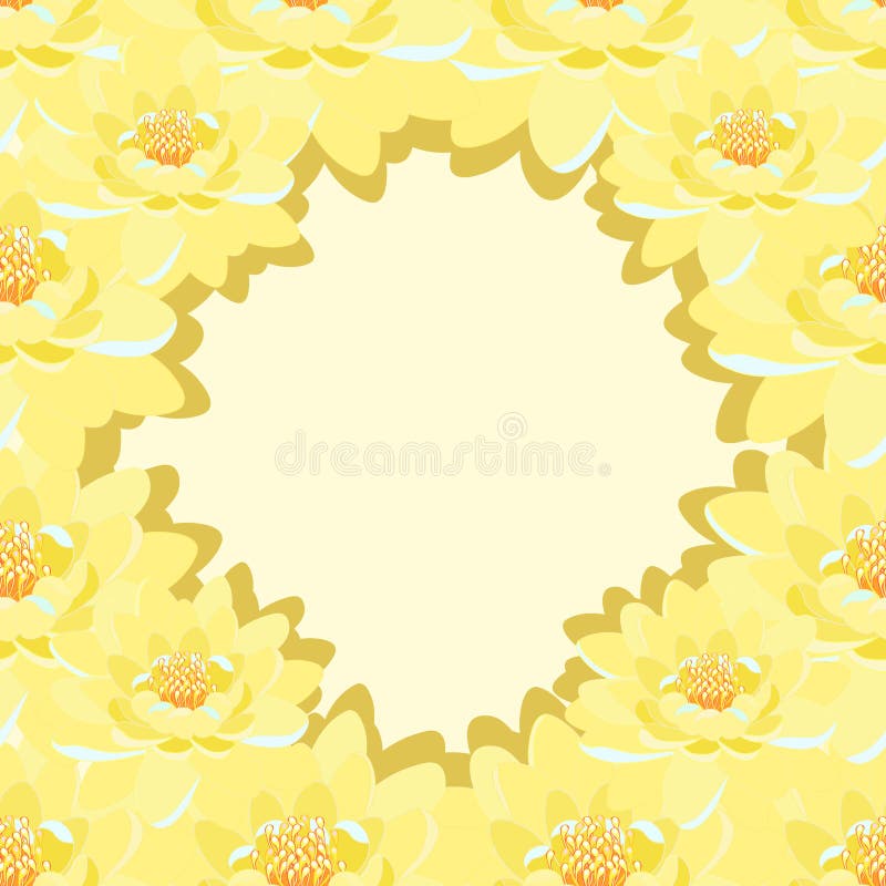 Card with Yellow Lotus Flowers. Vector Illustration Stock Vector ...